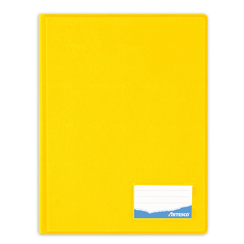 Folder doble tapa A4 con gusano color amarillo Artesco - Dimerc.pe